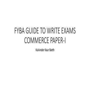 Fyba guide to write university exams | PPTX