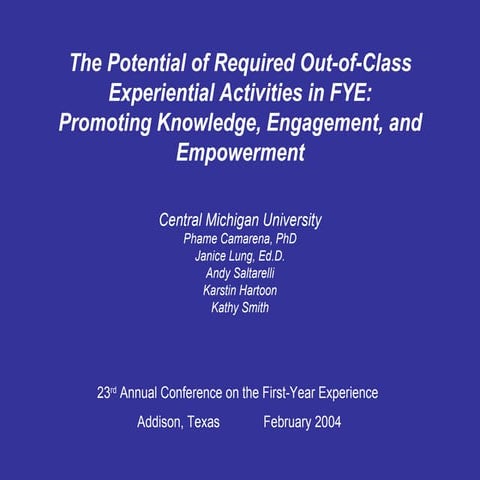 Potential of Out-of-Class Activities | PPT