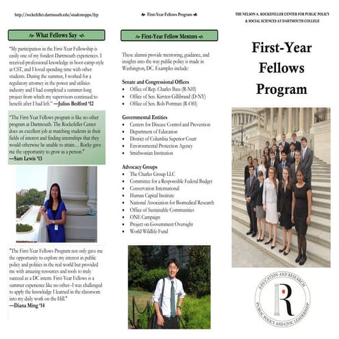 First-Year Fellows Brochure | PPT