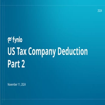 Fynlo_US Tax Company Deduction,Part 2_Update | PPT