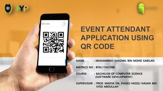 Smart Attendance System Using Qr Code With Sms Pptx