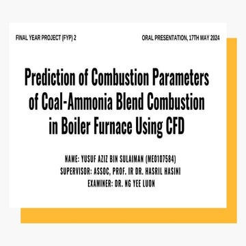Coal Ammonia Blend in Boiler Furnace using CFD | PDF