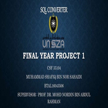 Fyp presentation 2 (SQL Converter) | PPTX