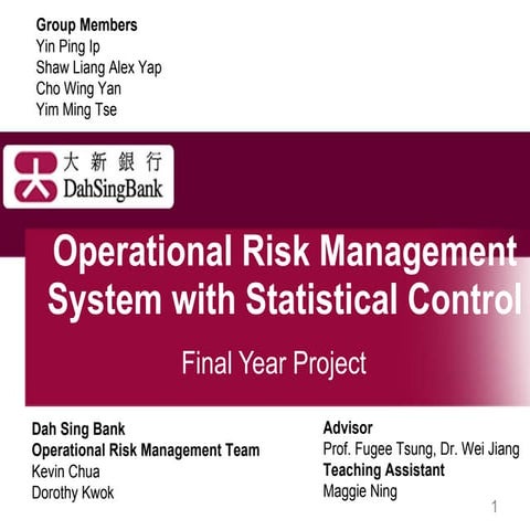 Operational Risk Management System with Statistical Control | PPT