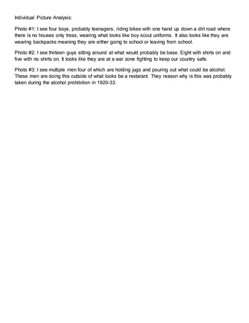 Picture analysis questions and answers | PDF