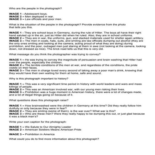 Picture analysis questions and answers | DOCX