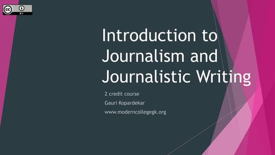 What is Journalism ? Types and Role of journalism. | PPTX