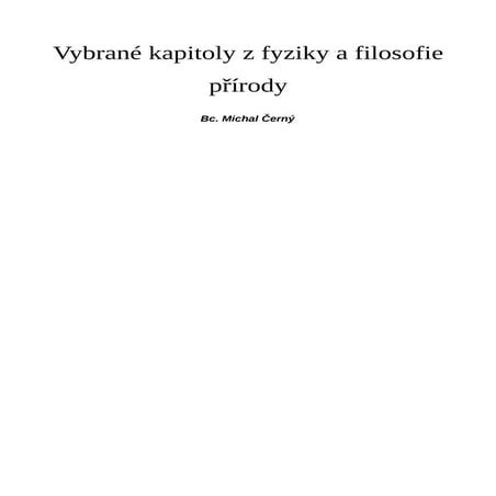 Vybrané kapitoly z fyziky a filosofie přírody | PDF