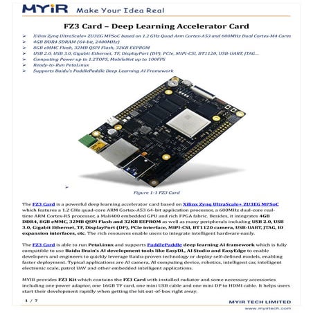 FZ3 Card - Deep Learning Accelerator Card | PDF