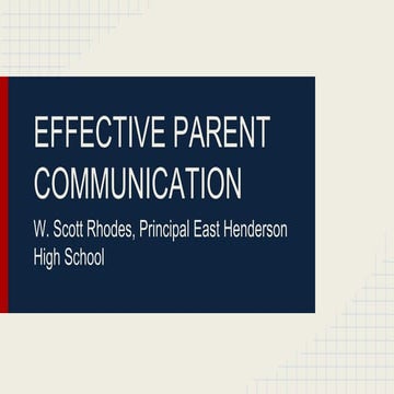 Effective parent communication | PPTX