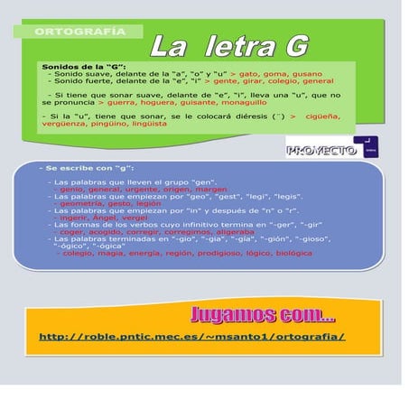 Ortografía de la G | DOCX