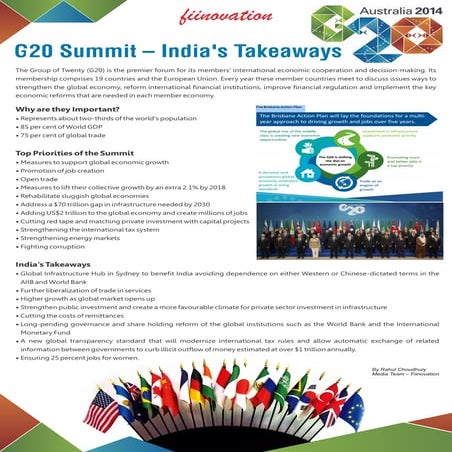 G20 Summit - India's Takeaways | PDF