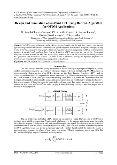 Design Of Scalable Fft Architecture For Advanced Wireless Communication