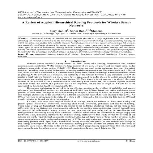 A Review Of Atypical Hierarchical Routing Protocols For Wireless Sensor 9452