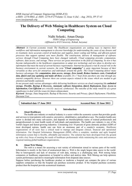 Security and Challenges using Clouds Computing in Healthcare Management System | PDF | Cloud ...