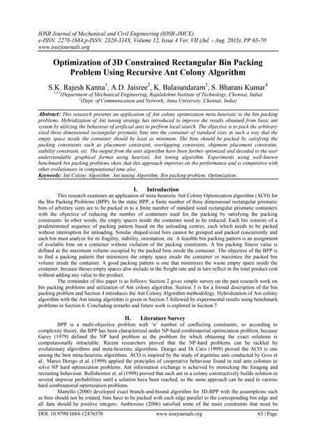 Heuristic Algorithm For Constrained 3d Container Loading Problem A
