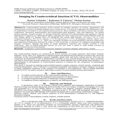 Imaging In Craniovertebral Junction (CVJ) Abnormalities | PDF