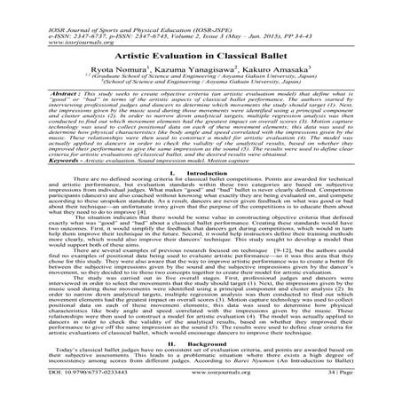 Artistic Evaluation in Classical Ballet | PDF