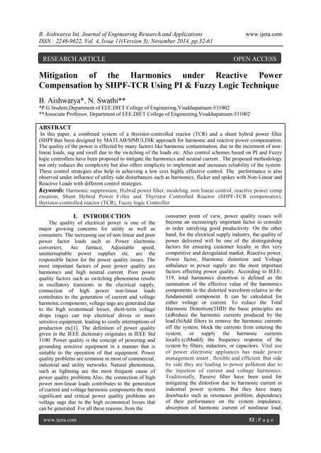 Power Quality Improvement using Shunt Active Power Filter | PDF