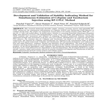 Development and Validation of Stability Indicating Method for Simultaneous Estimation of ...