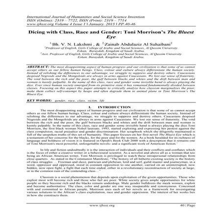 Dicing with Class, Race and Gender: Toni Morrison’s The Bluest Eye | PDF