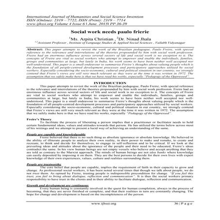 Social work needs paulo frierie | PDF