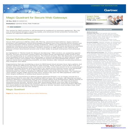 Gartner Magic Quadrant for Secure Email Gateways 2014 | PDF