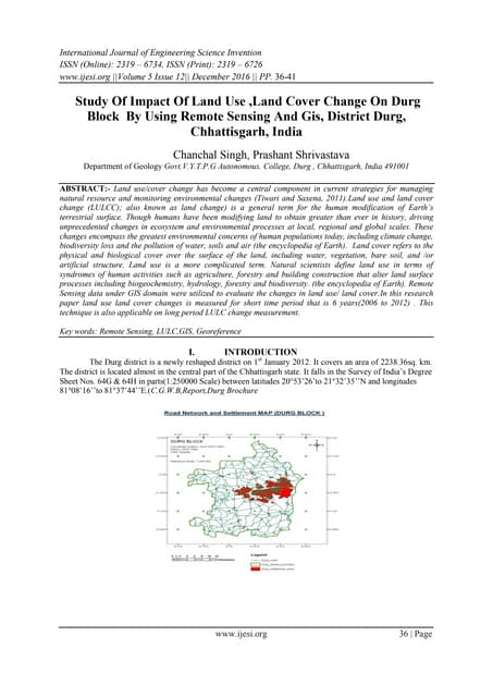 Land Cover and Land use changes in Mirzapur | PPT