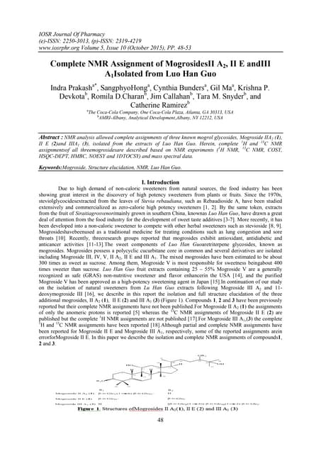 Multinuclear liquid and solid-state NMR of Fructoborate complex | PDF