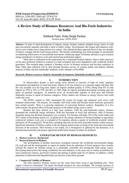 biomass fuels and cook stoves | PPTX