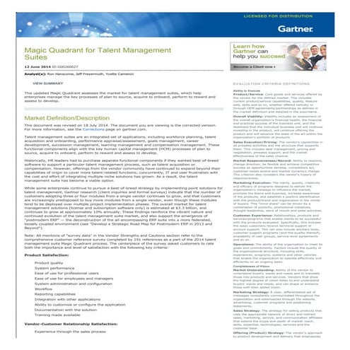 G06.2014 magic quadrant for talent management suites | PDF