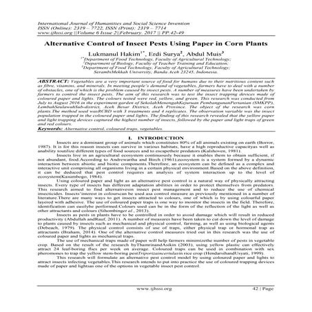 Alternative Control of Insect Pests Using Paper in Corn Plants | PDF