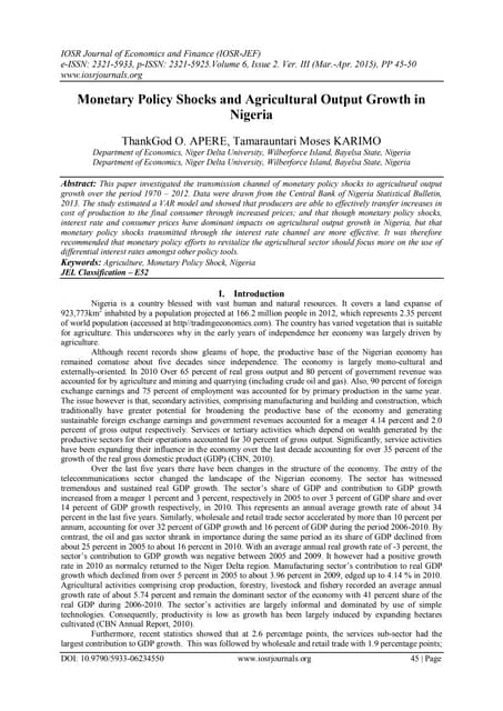 Exchange Rate Deregulation and Nigeria’s Industrial Output (1970-2015) | PDF