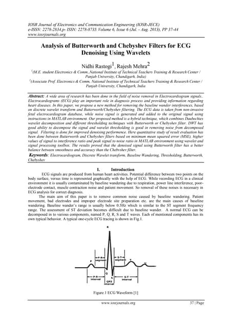 Performance analysis of adaptive noise canceller for an ecg signal | PPSX