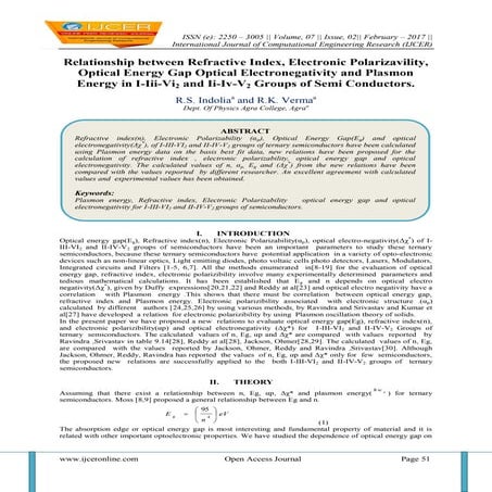 Relationship between Refractive Index, Electronic Polarizavility ...