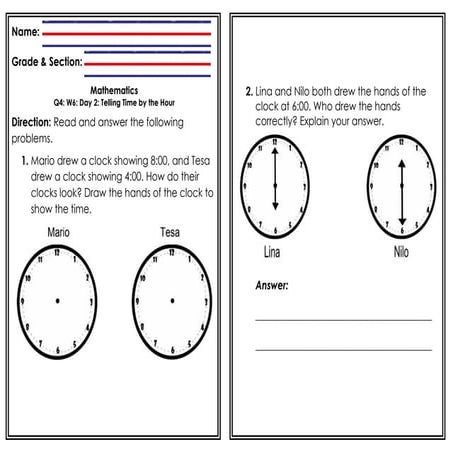 Comprehensive Elementary Mathematics: Telling Time by the Hour, Half ...