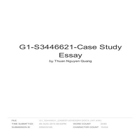 G1 s3446621-case study essay | PDF
