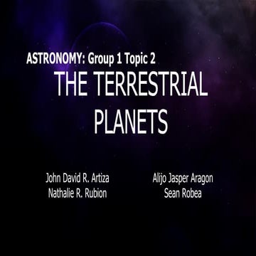 GROUP 1- ___THE-TERRESTRIAL-PLANETS. PPT | PDF