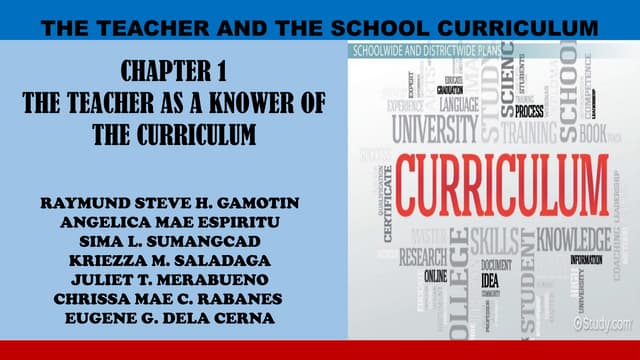 The School Curriculum | PPTX