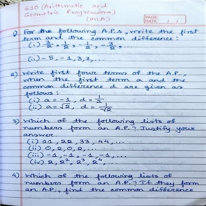 ICSE Grade 10 Mathematics Arithmetic and Geometric Progression ...