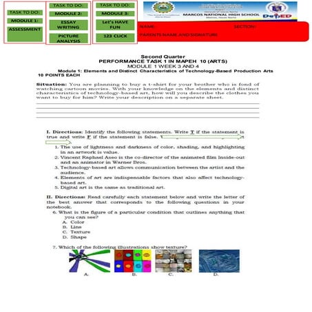 G10 mapeh week 7 and 8 performance task 1st quarter copy copy | DOCX
