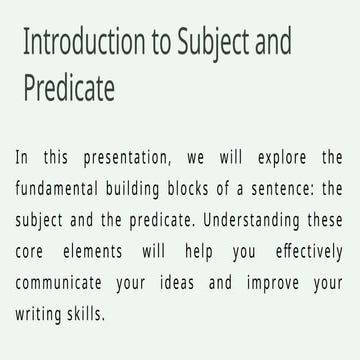 Learning about the Subject and Predicate | PPTX | Programming Languages ...