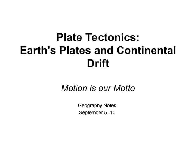 Plate Tectonics | PPT
