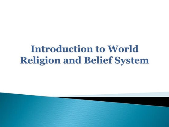 Introduction to World Religions and Belief Systems | PPT