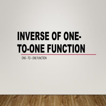 G11ppt one2one inversefunction | PPTX