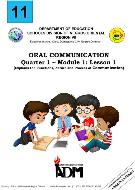 Q1 Oral Communication 11_Module 1.pdf | Educational Assessment | Education