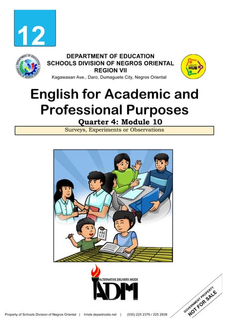 EAPP Quarter 2 – Module 6 Gathering Information from Surveys, Experiments, or Obse.pdf ...