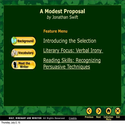 A Modest Proposal Introductin | PDF