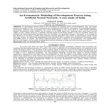 An Econometric Modeling Of Development Process Using Artificial Neural