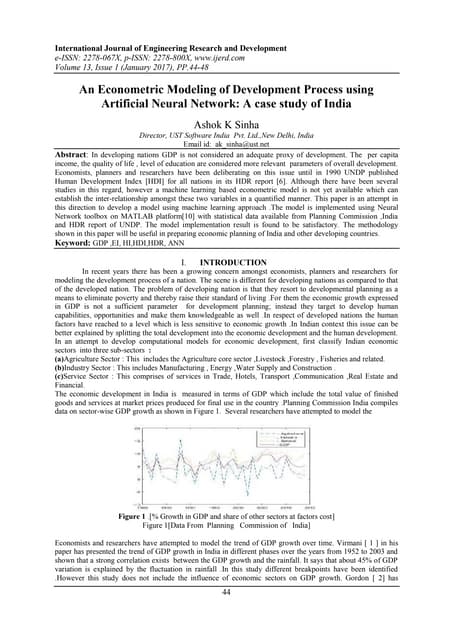 An Econometric Modeling Of Development Process Using Artificial Neural